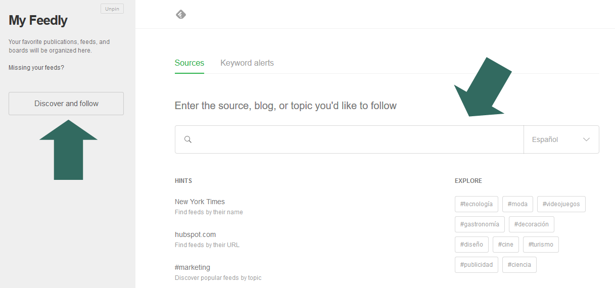Feedly. Gestor de RSS